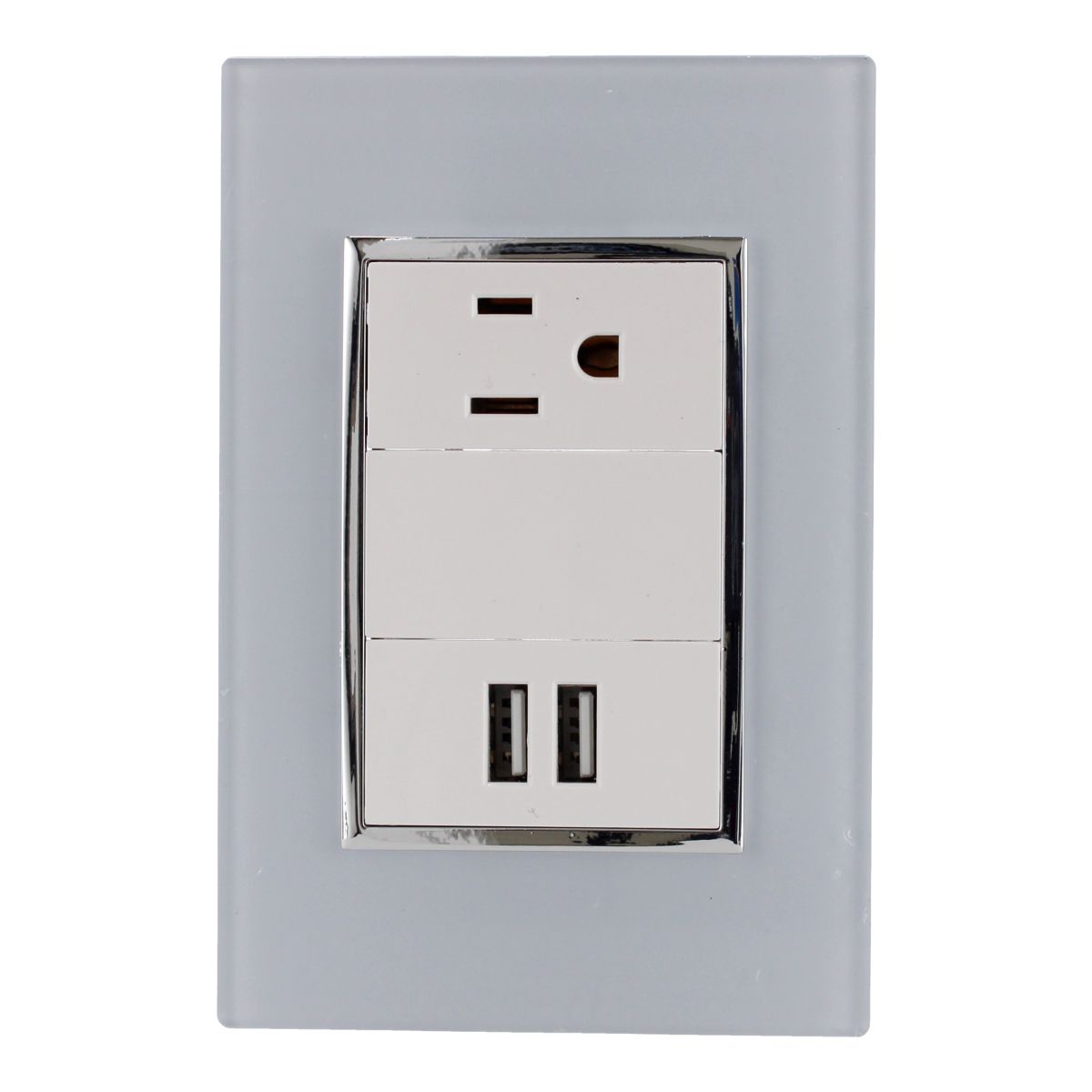 Placa contacto y 2 puertos USB línea Venecia 4566 Sanelec