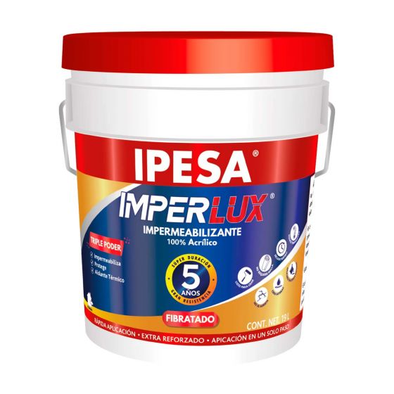 Impermeabilizante fibratado 5 años Imper Lux terracota 4 litros 9053 IPESA