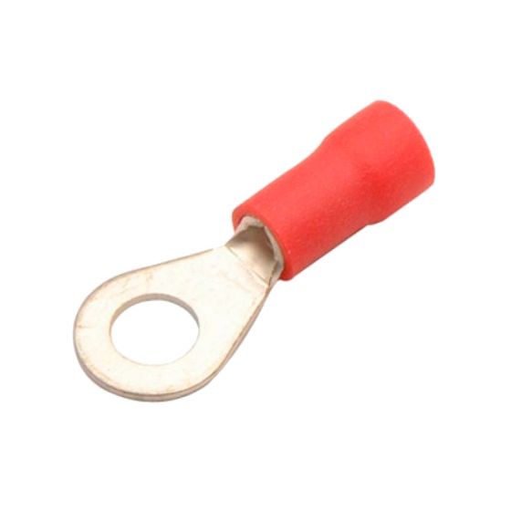 Terminal de latón de ojillo, con forro rojo TOA-3/16L Steren