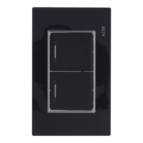 Placa con 2 apagadores sencillos Tiffany Cristal 9783 Adir