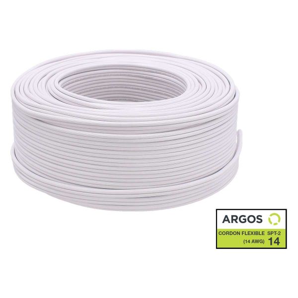 Cordón dúplex flexible blanco calibre 14 SPT-2 con 100 metros 1600144 ARGOS